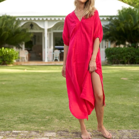 LAKE | Dresses | Lake Womens Gauze Caftan In Heatwave | Poshmark
